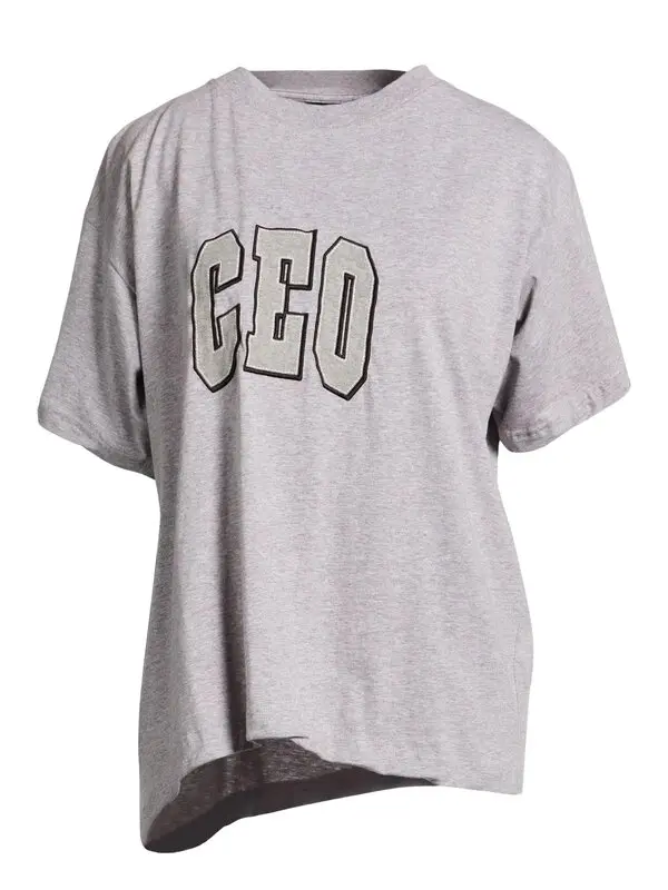 Balenciaga Embroidered Crewneck T-shirt - Grey