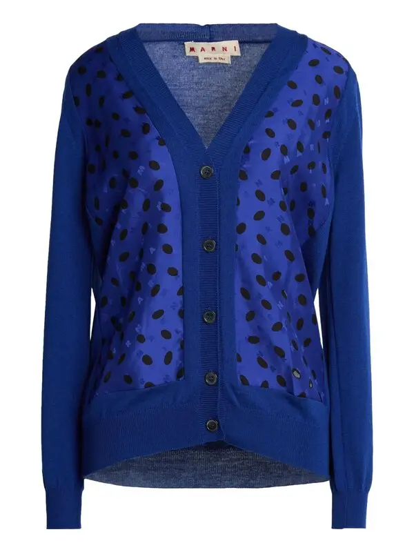 Marni Polka Dot Wool Knit Sweater - Blue
