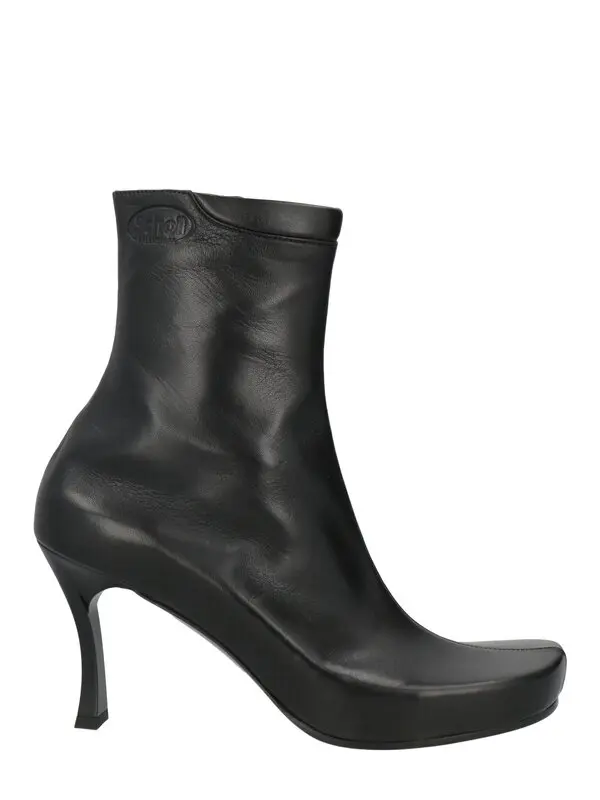 Balenciaga Solid Color Ankle Boots - Black