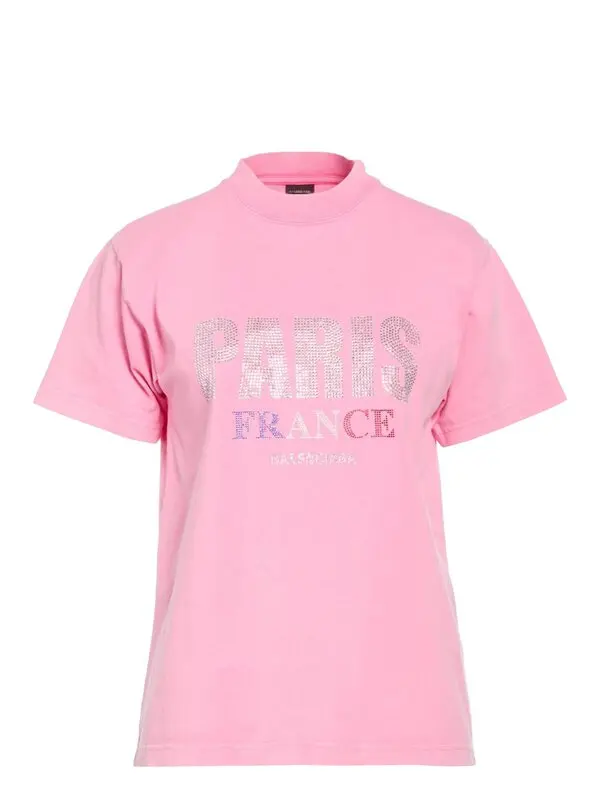 Balenciaga Solid-color Short-sleeve T-shirt - Pink