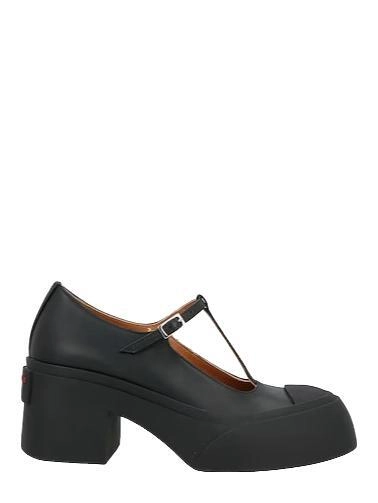 Marni Minimal Round-toe Block Heel T-bar Shoes - Black