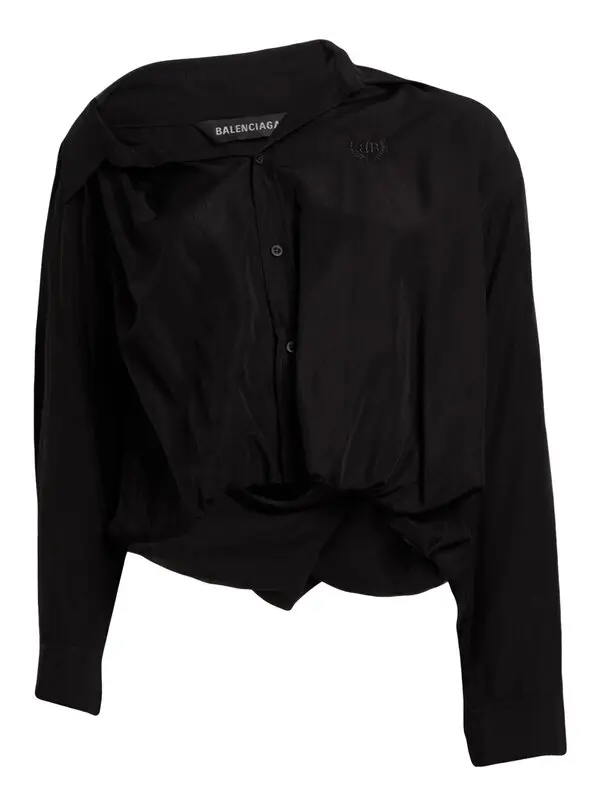 Balenciaga Solid Color Long-sleeve Shirt - Black