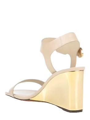 Chloé Leather Wedge Sandals - Grey