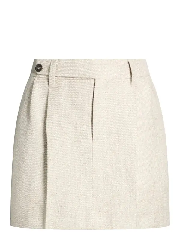 Brunello Cucinelli Minimalist Straight Flannel Pencil Skirt - White