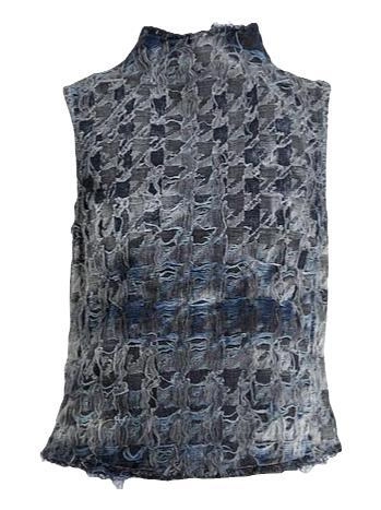 DIESEL® Sleeveless Turtleneck Zipup Top - Blue