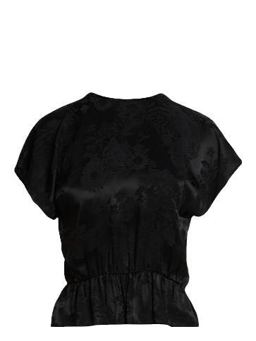MAISON MARGIELA Satin Short-sleeved Top - Black
