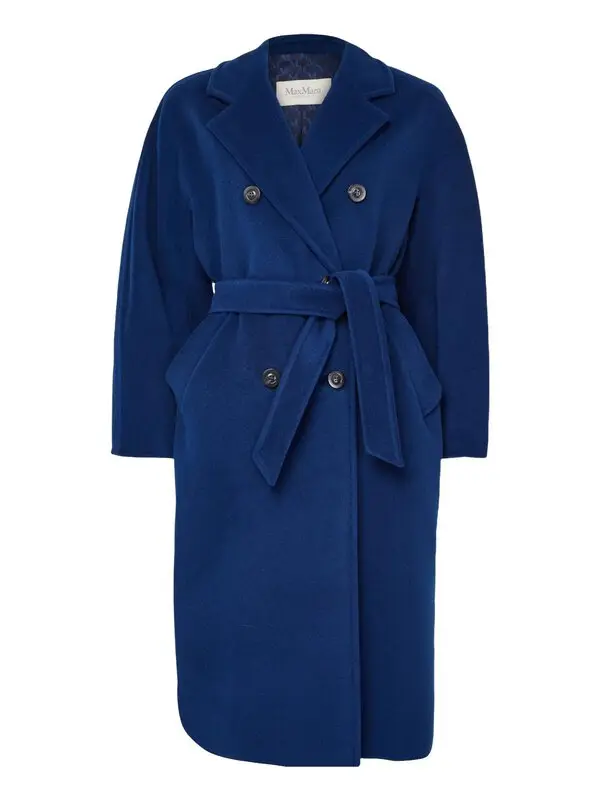 Max Mara Madame Belted Maxi Coat - Blue