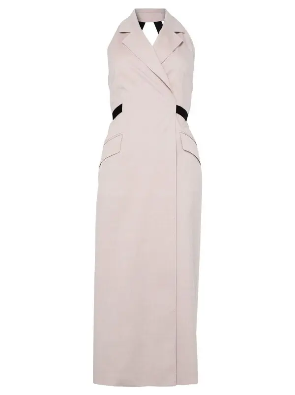 Max Mara Maxi Linen Wrap Dress - Pink