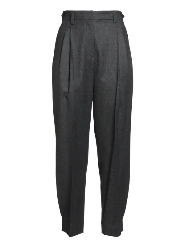 Brunello Cucinelli Flannel Tapered Trousers - Black