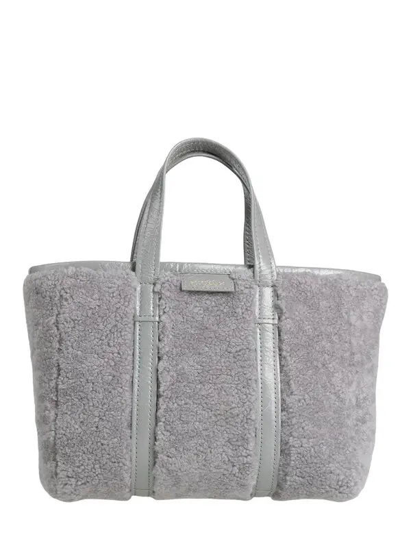 Balenciaga Shearling Tote Handbag - Gray