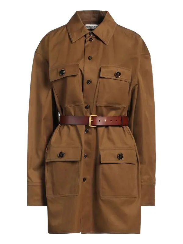 Saint Laurent Classic Solid-color Long Coat - Brown
