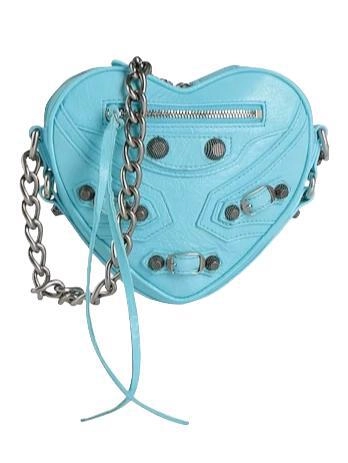 Balenciaga Shoulder Bag With Floral Appliqués - Blue