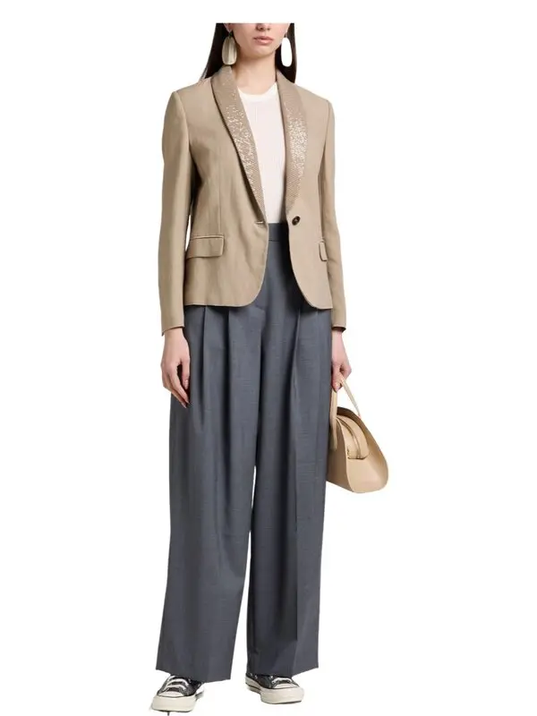 Brunello Cucinelli Long-sleeved Suit Jacket - Black