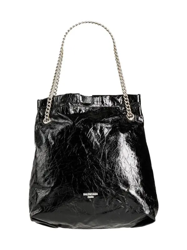 Balenciaga Large Patent Leather Tote Bag - Black