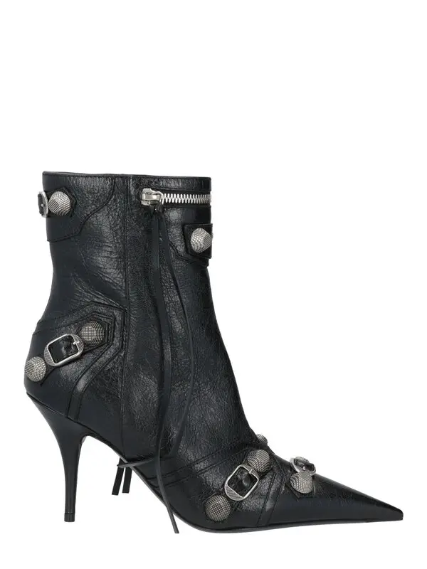 Balenciaga Pointed-toe Leather Ankle Boots - Black