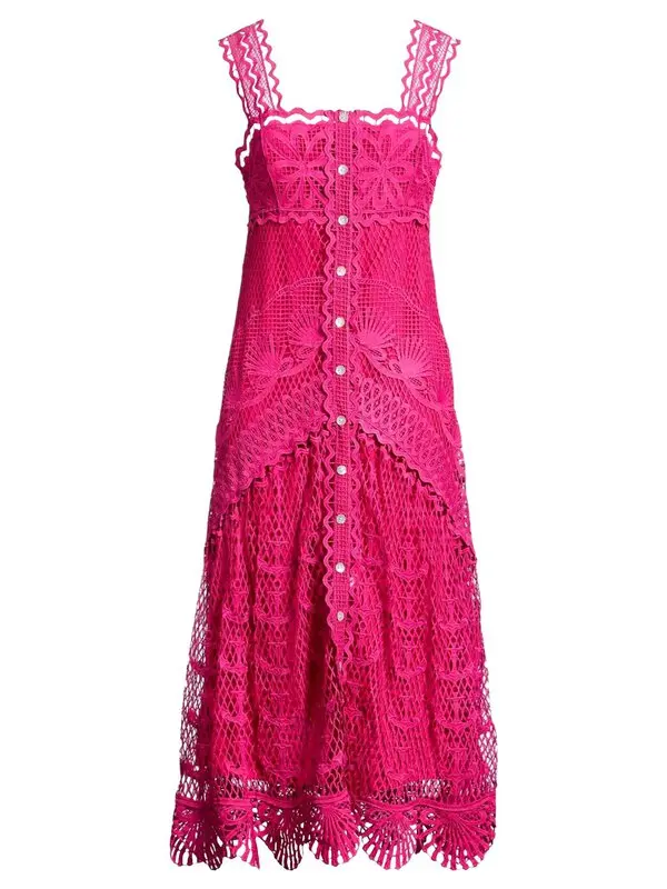 Farm Rio Lace Dress - Pink