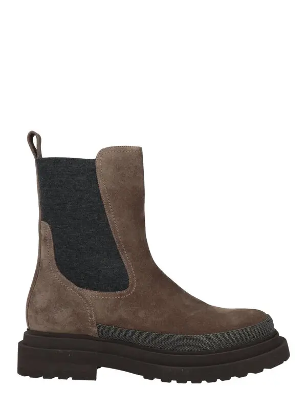 Brunello Cucinelli Suede Chelsea Boots - Black