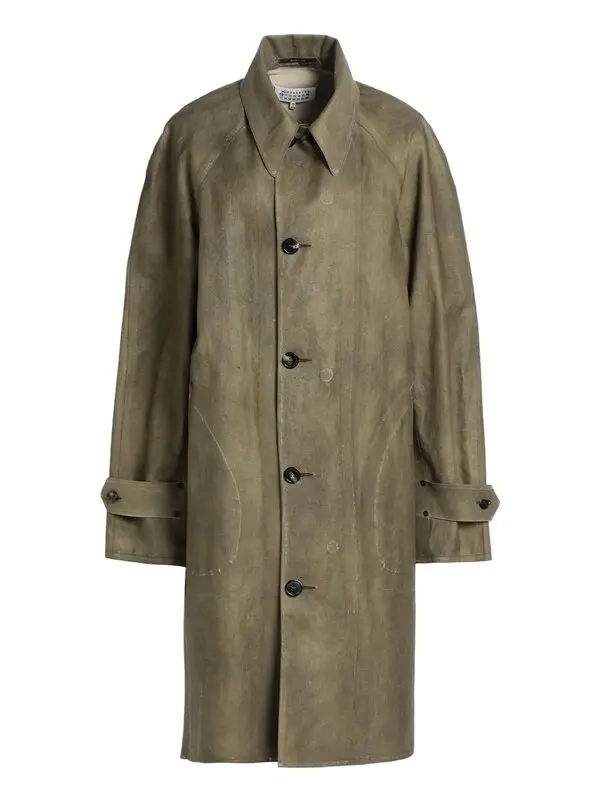 MAISON MARGIELA Solid Color Double-breasted Coat - Green