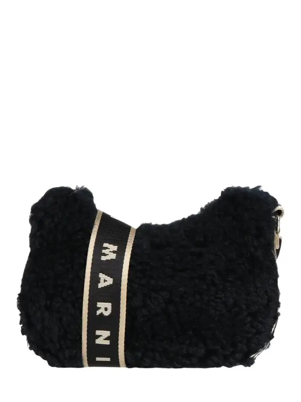 Marni Medium Lamb Fleece Shoulder Bag - Black