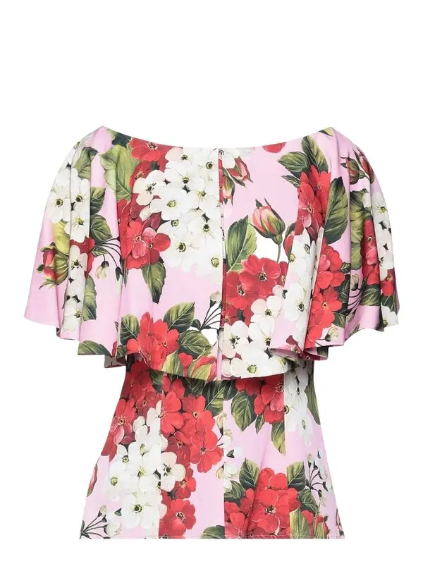 Dolce & Gabbana Floral Short-sleeve Bow Top - Multicolor