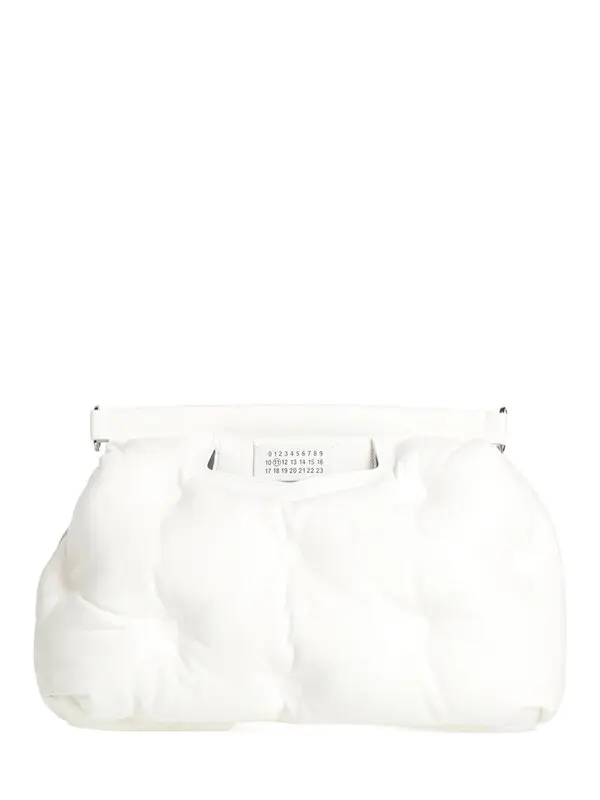 MAISON MARGIELA Large Quilted Leather Clutch Bag - White
