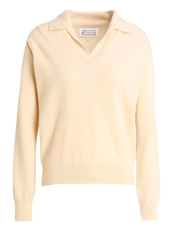 MAISON MARGIELA Solid Color Wool Knit Sweater - Nude