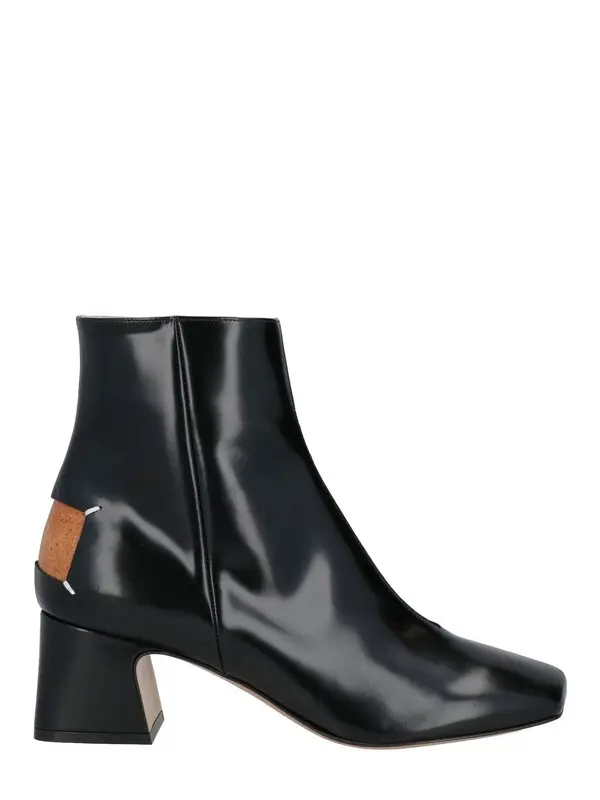 MAISON MARGIELA Square-toe Ankle Boots In Smooth Leather - Black