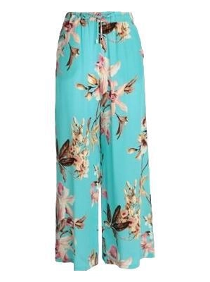 Max Mara Floral Print Wide-leg Trousers - Blue
