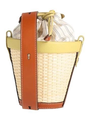 MAISON MARGIELA Mini Straw Bucket Bag - Nude