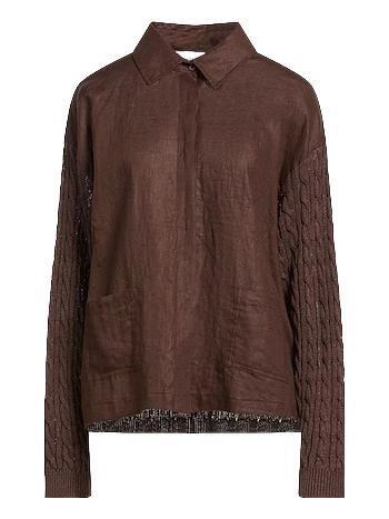 Max Mara Cable-knit Linen Shirt - Brown