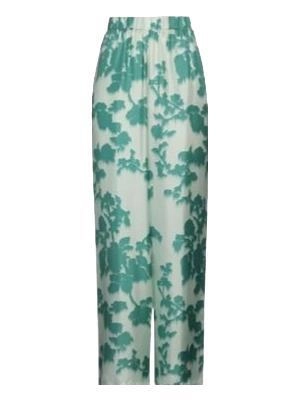 Max Mara Print Satin Wide-leg Trousers - Green