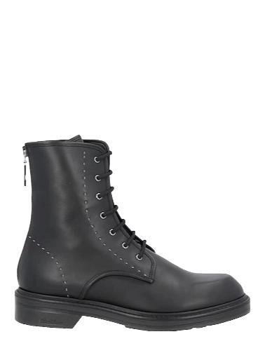 Max Mara Lace-up Leather Ankle Boots - Black