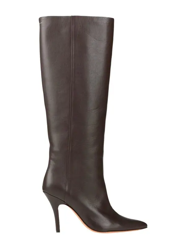MAISON MARGIELA Knee High Stiletto Heel Pointed Toe Boots - Black