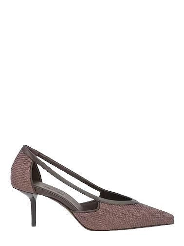 Max Mara Leather Pointed Toe Stiletto Heel Pumps - Black