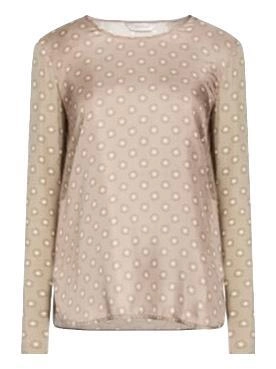 Max Mara Polka-dot Crew-neck Long-sleeve Top - Nude