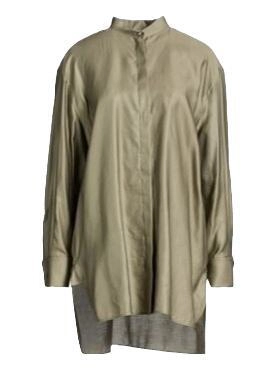 Max Mara Stand-collar Button-down Long-sleeve Shirt - Multicolor