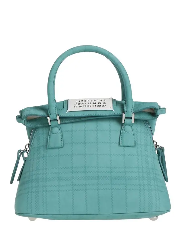 MAISON MARGIELA Nubuck Tartan Tote Handbag - Blue