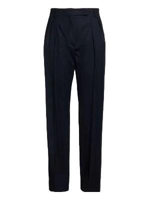 Max Mara High-waisted Pleated Straight-leg Dress Trousers - Black