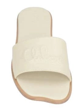 Chloé Minimalist Logo Slide Sandals - Nude