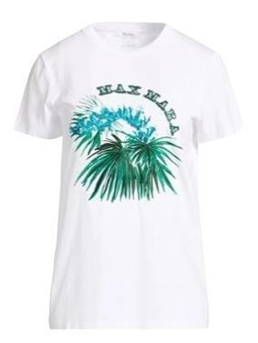 Max Mara Embellished Logo Jersey T-shirt - White