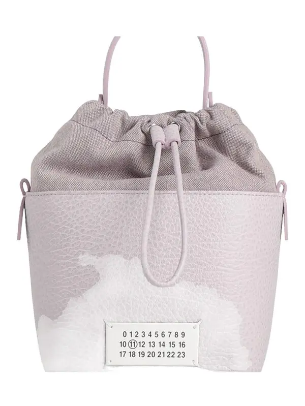 MAISON MARGIELA Pebbled-leather And Canvas Bucket Bag - White