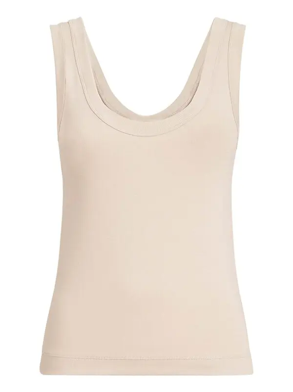 Brunello Cucinelli Stretch-cotton Ribbed Tank Top - Beige