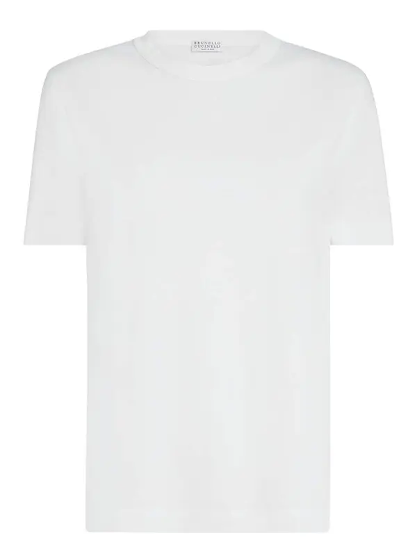 Brunello Cucinelli Cotton Monili-trim T-shirt - White