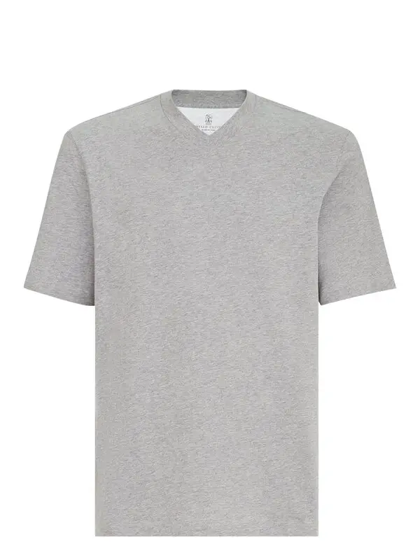Brunello Cucinelli Cotton V-neck T-shirt - Grey