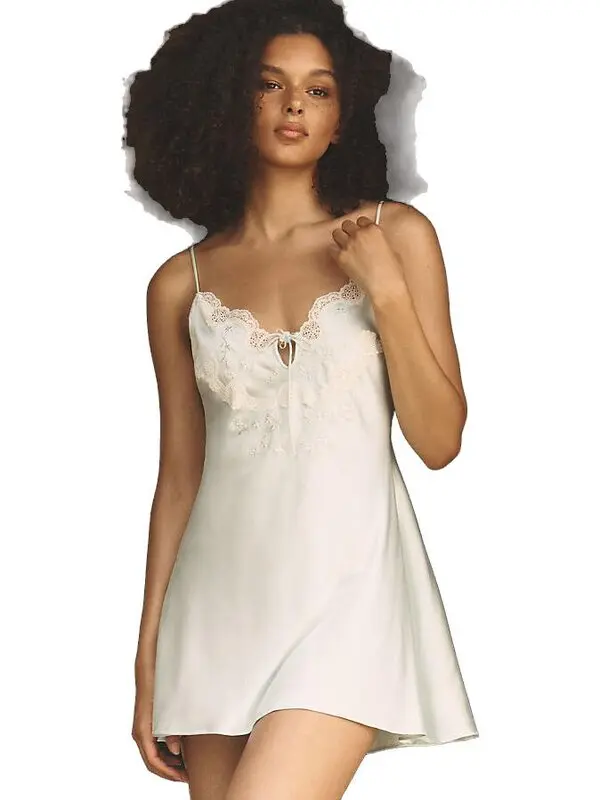 For Love & Lemons Heirloom Petal Slip Dress - Mint