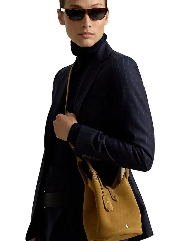 Ralph Lauren Sueded Calfskin Tote - Caramel