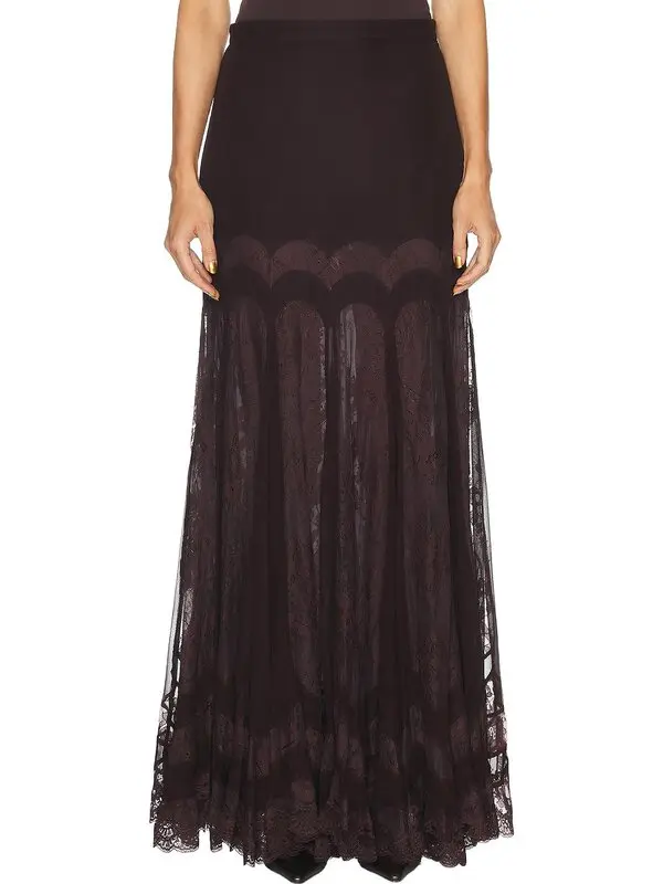 Zimmermann Valiant Panelled Maxi Skirt - Chocolate