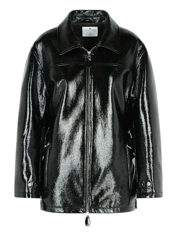COURREGES Vinyl Cotton Blend Jacket - Black