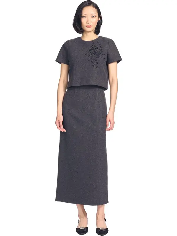 Sachin & Babi Leona Knit Wool Column Skirt - Graphite