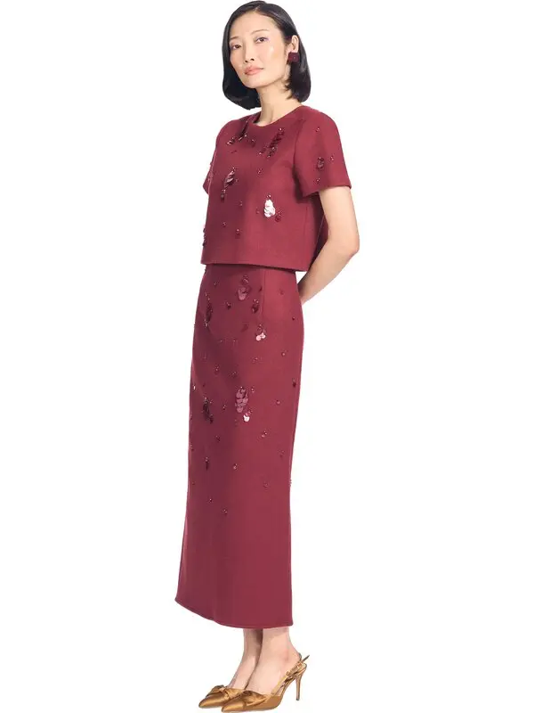 Sachin & Babi Embellished Nadine Top - Malbec